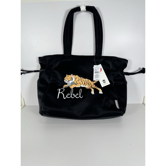 Wildfox | Bags | Wildfox Bag Purse Rebel Tiger Large Tote Black Vegan ...